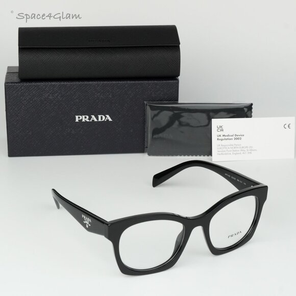 Prada | Accessories | Brand New Prada Pra5v 6k1o1 Black Women Cat Eye ...